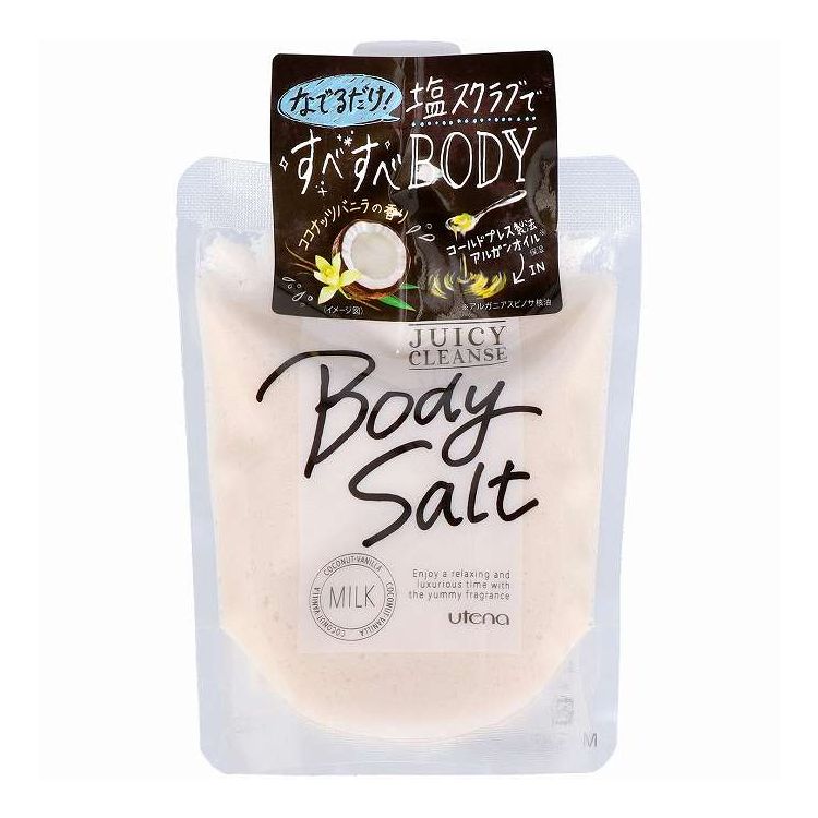 【商品詳細】スッキリ美脚＆つるつるボディに導く、ジューシィ果実の塩スクラブシリーズ。コールドプレス製法のアルガンオイルと4種のフルーツ＆ベジタブルエキス配合。成分塩化Na、水、コカミドメチルMEA、コカミドプロピルベタイン、スルホコハク酸ラ...