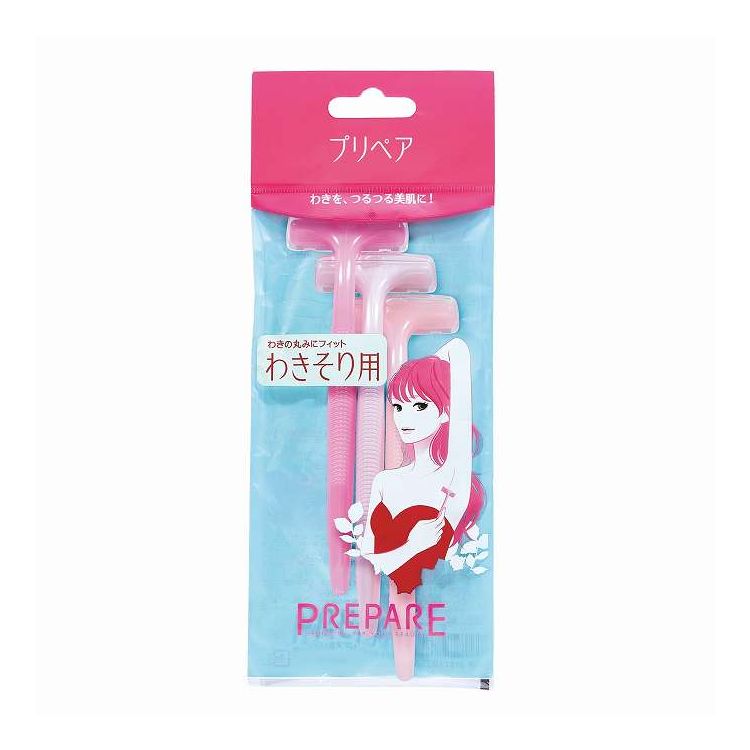 【商品詳細】丸みのあるわきのお手入れに。ぴったりフィットする凸型ヘッド。わきにフィットするカーブした2つの刃。曲線二枚刃。肌角度を一定に保つので安心なセーフティーリブ。さびにくく切れ味長持ちのプラチナ加工。3本入メーカー名:ファイントゥデイ...