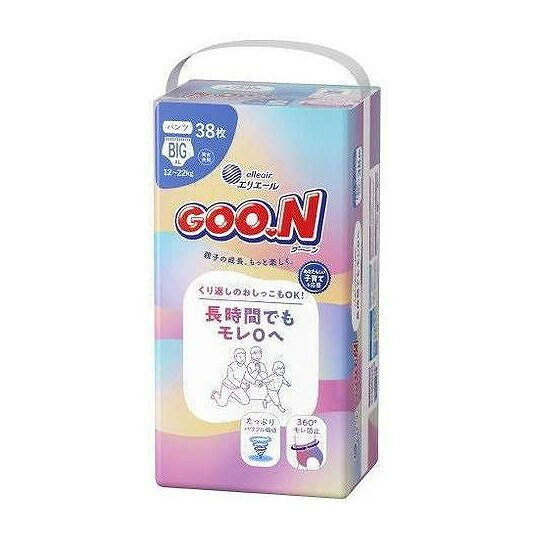 【商品詳細】ママパパをサポート！子育て先まわり設計「長時間でもモレ0へ」。進化した吸収体と吸収ブーストシートでくりかえしおしっこしてもパワフル吸収。ウエスト・足まわりに360°モレ防止シートをIN、染み出しモレをブロック。ふわふわのびーるウ...