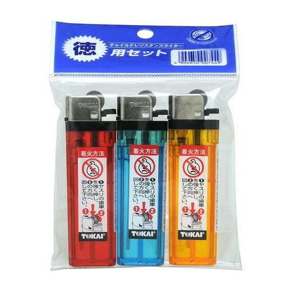こちらは4904650007449単品が20個セットの商品ページです。以下、単品説明文【単品商品説明】2段階式着火のヤスリライターの3本パック。空回り式で、ヤスリの歯車を強く押し、回して着火するタイプ。【製造者】株式会社東海【生産国】中国【...