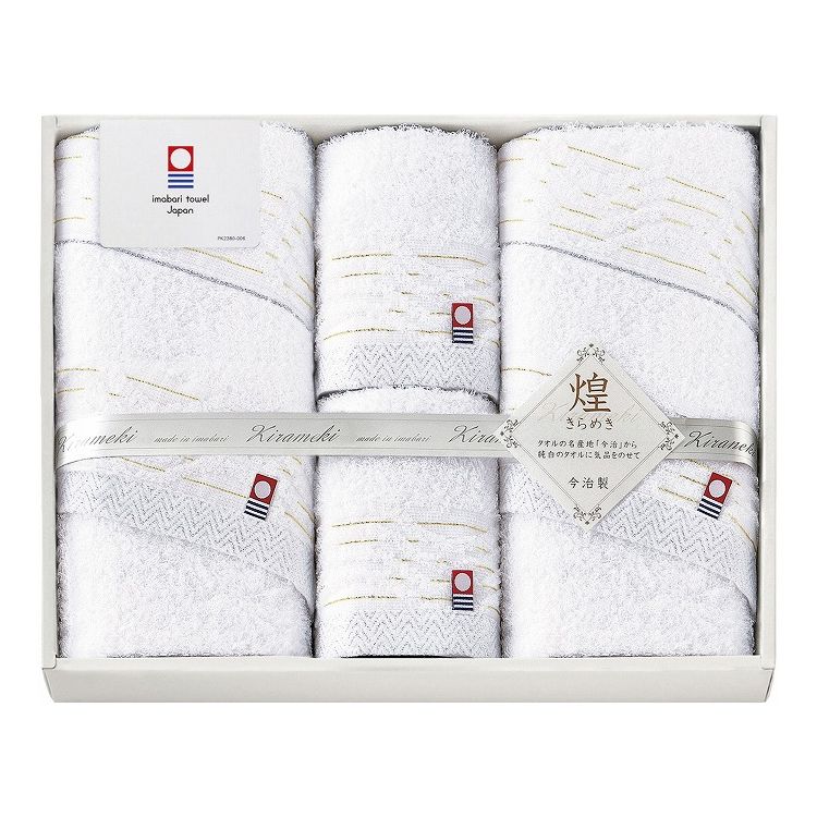 ソフトなタオルに金と銀の糸を使い、さりげない気品をプラスしました。【商品内容】フェイスタオル×2・ハンドタオル×2【商品サイズ】ハンドタオル340mm×350mm・フェイスタオル340mm×750mm【生産国】：日本【備考】※メーカーの都合...