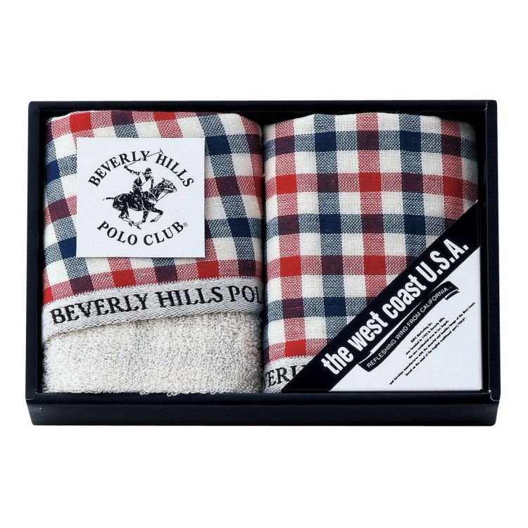 ロサンゼルスの高級住宅街Beverly Hillsで生まれたビバリーヒルズポロクラブ。柔らかガーゼとふわふわパイルとの組み合わせ。トラッドチェックとストライプ柄が印象的なオシャレなデザイン。【セット内容】ウォッシュタオル×2【商品サイズ】ウ...