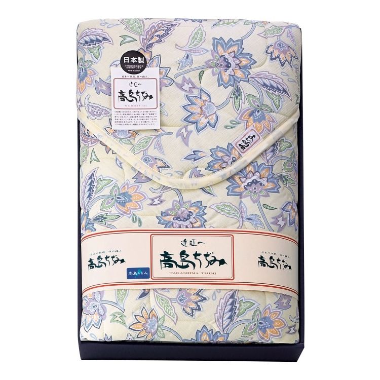 滋賀県高島市で生まれた地域ブランド「高島ちぢみ」。凸凹感の「シボ」加工で生地と肌に触れる間に空気が通り清涼感が得られます。蒸し暑い日本の風土に適した素材です。【セット内容】商品1000×2050mm【商品サイズ】-【材質】表地：綿100%・...