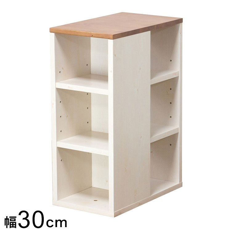 【サイズ】30×50×72cm【重量】18kg【耐荷重】各棚板2kgずつ【材質】天板：パイン材 ウレタン塗装/棚板・本体側面 プリント【生産国】ベトナム【組立区分】完成品【備考】可動棚板付き（6cmピッチ）/側板マグネット対応 ※木目調シー...