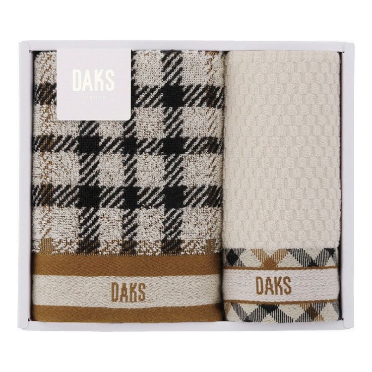 DAKS ダブルハウスチェック フェイスタオル＆タオルハンカチ 55-3089200【商品説明】1894年の創業当時から「クオリティファースト」を基本理念にものづくりを続け、信頼の証として英国王室御用達ブランドで在り続けているDAKS。 綿...