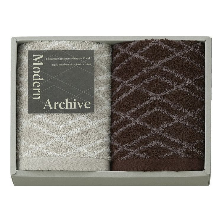 Modern Archive フェイスタオル2P ブラウン MAC2520BR【商品説明】綿100％ 原産国中国 【代引きについて】こちらの商品は、代引きでの出荷は受け付けておりません。【送料について】北海道、沖縄、離島は送料を頂きます。