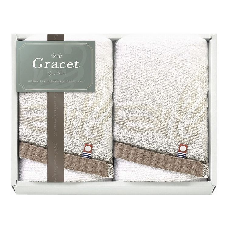 今治 グレイスト フェイスタオル2P IGY26200【商品説明】高級感のあるグレーとあたたかみのあるベージュを混ぜ合わせた、グレージュカラーのタオルセット。甘撚りの糸で織り上げ、ふんわりとした肌触りです。長い歴史の中で培われた今治のジャガ...