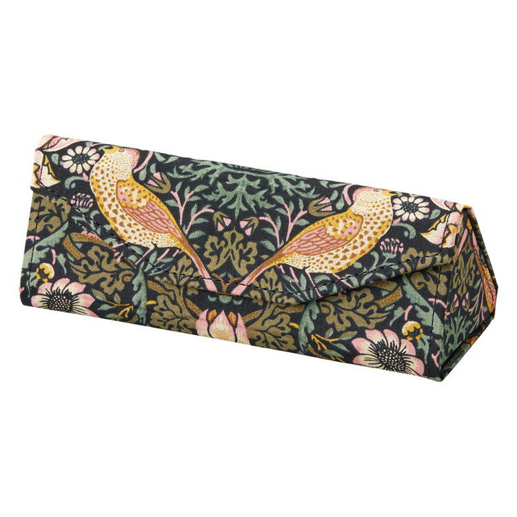 モリスの数多いデザインの中でも、時代を超えて愛される「Strawberry Thief:いちご泥棒」小鳥と花、いちごという、図柄の後ろに森が佇んでいるデザインで全体をシンメトリーに構成した世界観のある生地を全体に使用したメガネケースです。使...