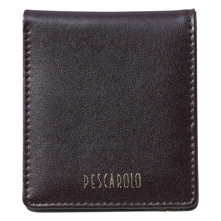 オープン開閉式。札入×2室、ホック式小銭入×1室、カード入×4室、フリーポケット×3室。ロゴ箔押し。外:牛革（床革）、内:合成皮革+シャンタン生地10.5×9.5×2.8cm【代引きについて】こちらの商品は、代引きでの出荷は受け付けておりま...