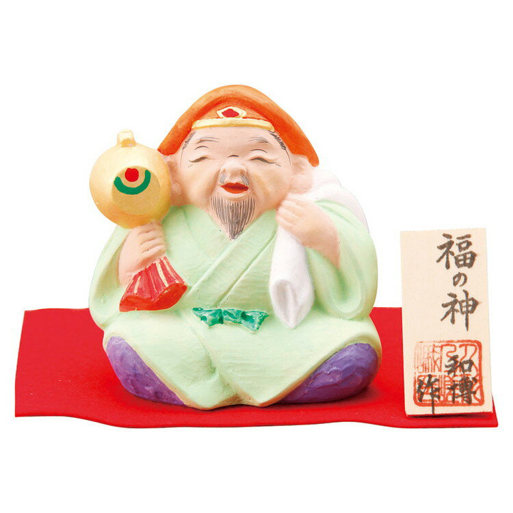 伝統工芸・博多人形の縁起物「福の神」。福よかな笑みを浮かべた福の神は縁起物のお人形です。博多人形士・嵯峨和博作陶器7.5×6×7.5cm【代引きについて】こちらの商品は、代引きでの出荷は受け付けておりません。【送料について】北海道、沖縄、離...