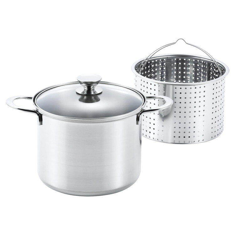 パスタポット（31.5×21.5×20.5cm・4.8L）・中カゴ×各1パスタポット:（本体・ハンドル・ツマミ）ステンレス・（蓋）強化ガラス、中カゴ:ステンレス電磁調理器200V 【代引きについて】こちらの商品は、代引きでの出荷は受け付けて...