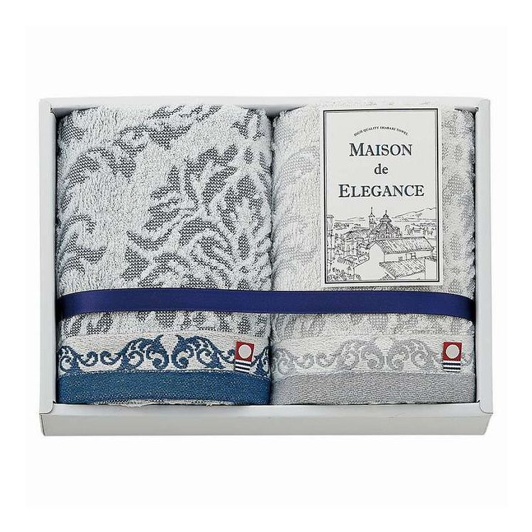 洋風エレガント柄今治産タオルセット日本製【セット内容】-サイズ：32×75cm重量/容量：-箱サイズ：18.2×24.7×5cm材質：綿100%【代引きについて】こちらの商品は、代引きでの出荷は受け付けておりません。【送料について】北海道、...