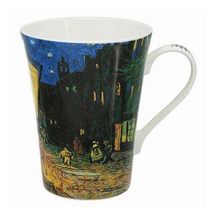 名画の世界をそのまま閉じ込めたマグカップ。トランペットスタイルのマグカップはインテリアとして飾っても絵になるデザインです。仕様前には、ぬるま湯で手洗いし、完全乾燥してください。（中性洗剤を使用してください）電子レンジ:可※連続加熱不可煮沸消...