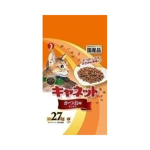 【商品詳細】国産第一号のドライキャットフード。猫の大好きなかつおとしらすのおいしさに、ヘルシーなささみと野菜をブレンドしたミックスタイプ。猫の健康維持に必要な各種栄養素をバランスよく配合。サクサクした食感、猫の食べやすいサイズに仕上げました...