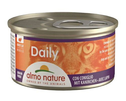 【商品詳細】アルモネイチャーデイリメニュー、ソフトムースです。栄養バランスに優れたお肉の旨みたっぷりレシピ。【分類】一般食【原材料】肉類(鶏、ターキー、牛肉、豚、ラビット4％)、ミネラル、植物繊維、ビタミンA 1110IU/kg、ビタミンD...