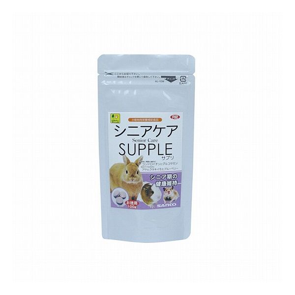 【商品説明】シニア期をイキイキと過ごすために、毎日摂りたい栄養を手軽に与えられるタブレット形状のサプリメントです。ウサギ、モルモット、ハムスター、リスなどの小動物の加齢と共に現れてくる体の悩み対策におすすめです。健康的な関節維持をサポートす...