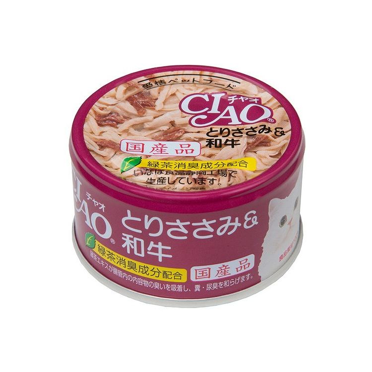 【商品説明】とりささみをベースにしたおいしい缶詰・低脂肪のとりささみをしっとりとした口当たりのゼリーで仕上げました。・お肉の好きなネコちゃんも喜ぶ和牛入り。・ビタミンEを配合し、猫の健康に配慮しています。・緑茶消臭成分配合で腸管内の内容物の...