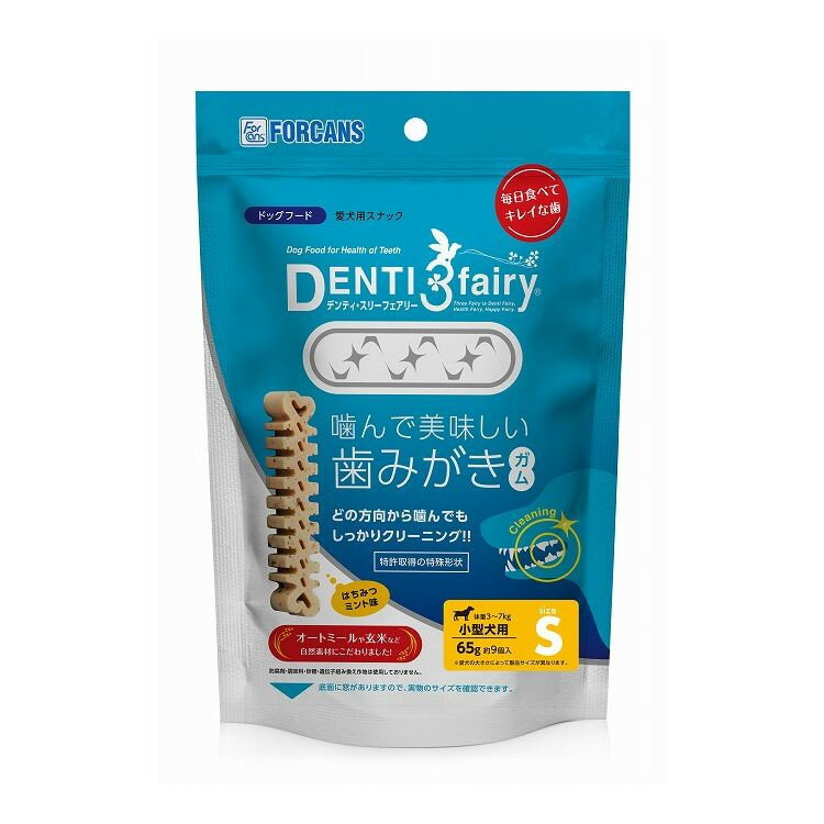 【商品説明】噛んでおいしい歯みがきガム！・「デンティ・スリーフェアリー」は、ペット(愛犬)の歯垢を簡単かつ安全に除去してくれる、機能性デンタルフード(スナック)です。■理想の歯みがきに適した特殊形状愛犬が食べるだけで歯をスムーズに溝へ誘導。...