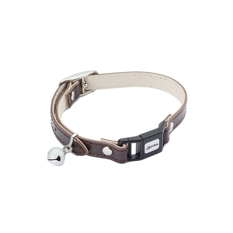 【商品説明】・高級感のある日本生産の本革猫首輪。鈴付。・ピンとバックルの仕様なので負荷がかかるとはずれる仕様。○材質牛皮革○商品使用時サイズW10×H230×D10(mm)○適応サイズ(首囲)15〜20cm○その他詳細適応種：全猫種【送料に...