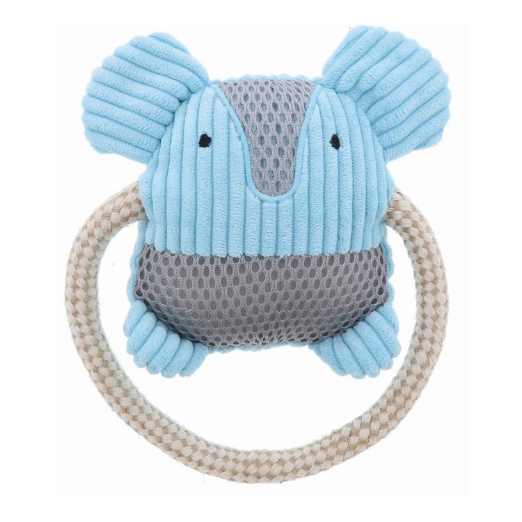 【商品説明】・歯がメッシュ繊維の間に入りお掃除の効果がある。・一般的なロープに比べ、クロスした2つの硬さが違う繊維で編み込まれているので歯の汚れが取れやすい。・ピューピューなる笛入○材質生地：ポリエステル、ナイロン中綿：ポリエステルロープ：...