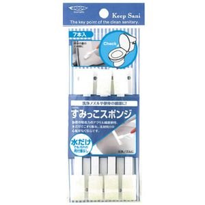 「すみっこスポンジ 7本入」は、アクリル不織布に吸着力を増やすために、特殊ゴムをプラスしたトイレ用スポンジ。軽く水に濡らすだけで、粘りついて取れなかった汚れまで落とすことができます。汚れが直接手につかないスティックタイプ。トイレのほかに、洗...