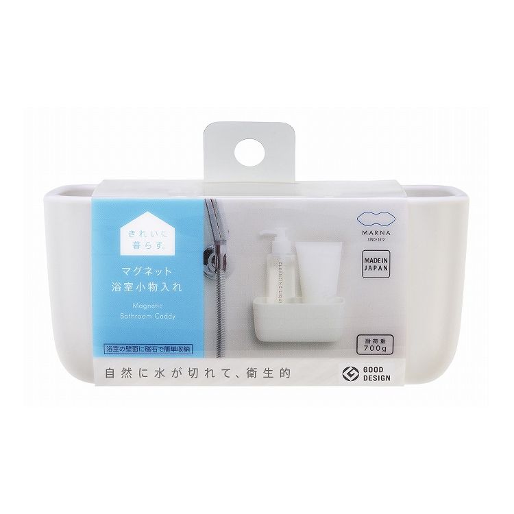 【サイズ】幅14×奥行6.5×高さ×6.5cm【重量(kg)】0.163【材質】本体/ABS樹脂、マグネット/ラバーマグネット、滑り止め/改質アクリル系弾性樹脂【生産国】日本【商品説明】浴室の壁面に磁石で簡単収納自然に水が切れて、衛生的錆び...