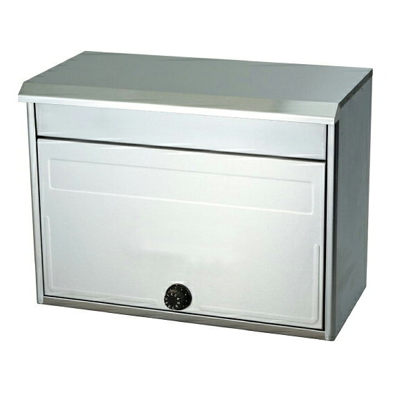 商品サイズ：幅42×奥行22×高さ32.5cm　2200g材質：SUS304　ステンレス製原産国：中国製　完成品耐荷重：5kgダイヤル錠付き錆びにくいステンレス製角0封筒、回覧板や分厚い雑誌等が入ります大型郵便物もすっぽり収まる！安心の大容...
