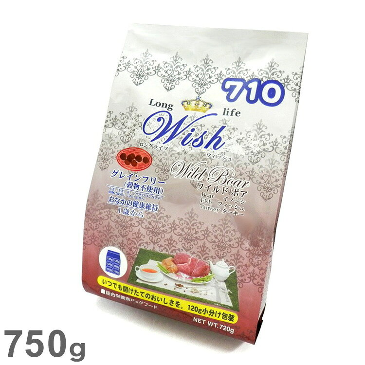 ■商品名ウィッシュ ワイルドボア 720g■商品説明文複数の動物性たんぱく源（猪肉・魚肉・七面鳥）を使用し、また穀物不使用にすることで食物アレルギーに配慮しています。穀物不使用なので、元来の野生で肉食だった頃の食事に近く、消化吸収も良くなっ...