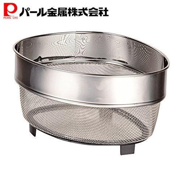 【商品説明】ものづくり産地、新潟県燕三条産水切れ抜群のメッシュザルタイプ丈夫で衛生的なステンレス製安定性のあるプラスチック足付個装サイズ：高さ12.5×幅21.5×奥行16(cm)【送料について】北海道、沖縄、離島は送料を頂きます。