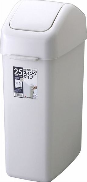 スイング式なので、片手でゴミが捨てられます。本体両側には、レジ袋が引っ掛けられる持ち手付き。本体容器の内側にはポリ袋止めが付いています。ズレ落ちる心配がなく、衛生的に使用できます。適合ゴミ袋サイズ:30L(幅50×高さ70cm)容量:25L...