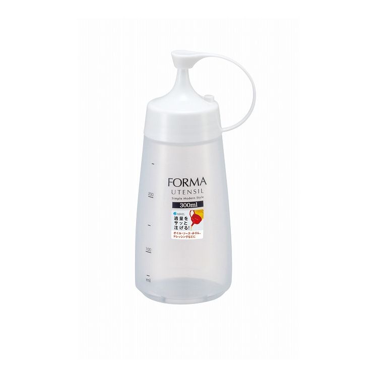 液体調味料やオイルを狙った所に注ぎやすい細口のドレッシングボトル。収納に便利な300ml。オイル・ソース・みりん、ドレッシングなどに。蓋とキャップが繋がっているので、フタを紛失するおそれがない。キャップは引っ張って開けて、押し込んで閉めるタ...