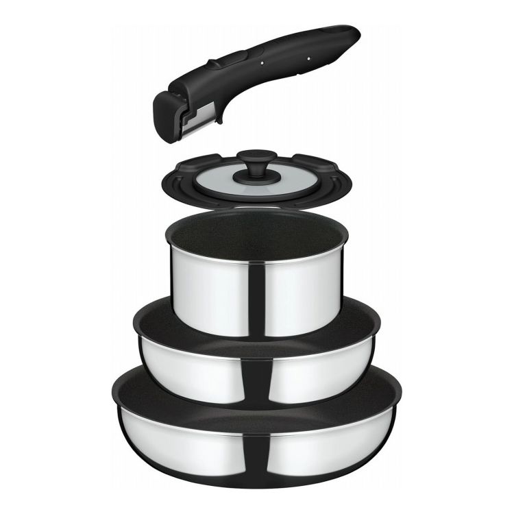 IH・ガス火両方OK！ベーシックなフライパン2点・鍋1点に鍋用のフタとハンドルが付いた5点セット。ミラー仕上げのデザインと、耐摩耗性の高さ、焦げつきにくさが特長です。セット内容 人気の深型フライパン22cmと26cm、煮込み料理に便利な16...