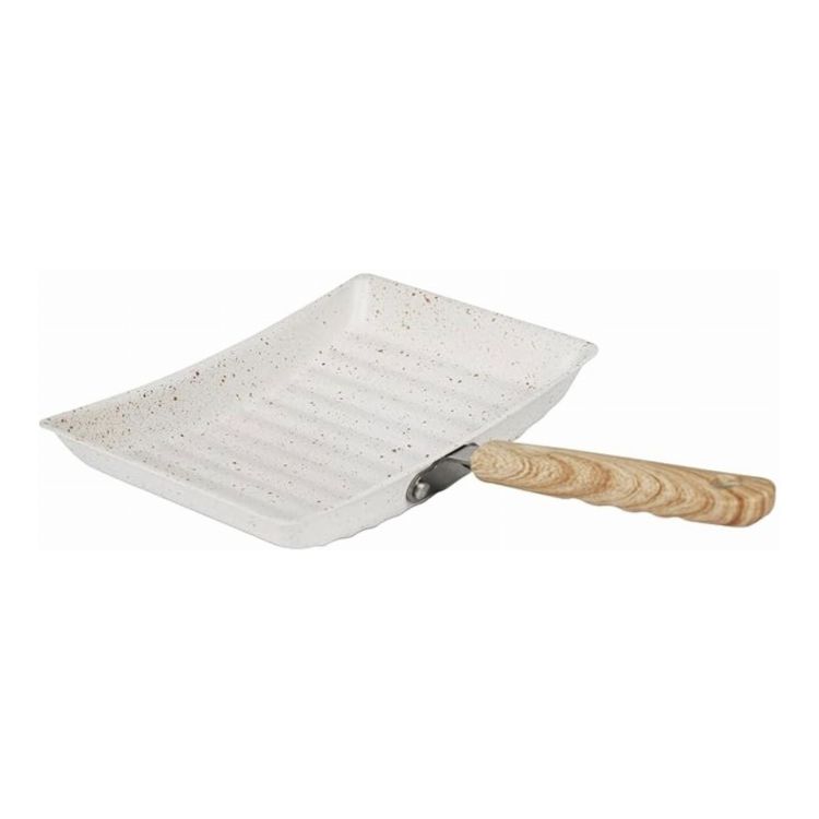 【卵焼き専用カーブ形状】適度な傾斜がついているので卵液が広げやすく、焼き面の凹凸形状はスムーズに巻ける工夫されています。軽めのパンなので手回しが楽で、しかも焦げ付きにくい。卵焼きはスルッと剥がれて巻きも簡単。美味しく仕上がります。【お手入れ...