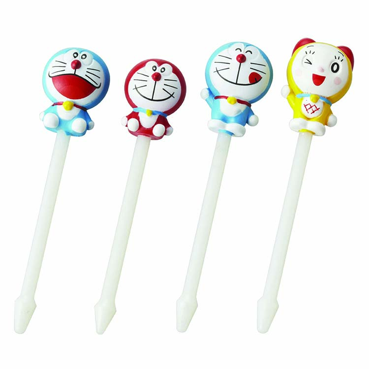 ドラえもんのピック。お弁当を華やかに彩る。遠足や運動会、ピクニックなどのお弁当に。 もちろん普段使いにも。8本入（4種類×各2本）。お子様だけでのご使用は思わぬ事故の原因となります。必ず保護者の監督のもとでご使用ください。ピックは機能上、と...