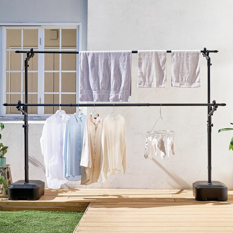 サイズ（約）幅35×奥行61〜80×高さ107〜170cm材質/本体/スチールパイプ粉体塗装樹脂部品/ポリプロピレン、ABS樹脂、ポリエチレン、シリコーンゴム金属部品/スチール（メッキ）、ステンレス重量（約）6.4kg全体耐荷重:30kg（...