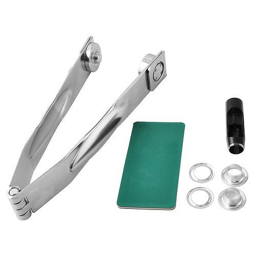 【商品詳細】テント・シート・ビニールハウス・服飾などの穴の補強、補修に。両面ハトメで美しく仕上がります。アルミ製・真鍮製の両面ハトメに使用できます。用途：テント・シート・ビニールハウス・服飾などの穴の補強、補修用全長：175mm質量：192...