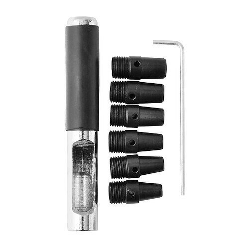 【商品詳細】皮・布・ビニール・書類等の穴あけに。用途：皮・布・ビニール・書類等の穴あけセット内容：ハンドル、ブレード（穴系）直径5mm・直径5．5mm・直径6mm・直径6．5mm・直径7mm・直径8mm使用可能素材：厚紙・ビニール・皮革・布...