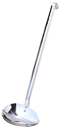 【商品詳細】18-8ステンレス製のオールミラー仕上げ、柄を太く、長くして扱い易くしました。全長：約320mm容量：70cc外径（長手側）：105mm柄長：275mm重量：約112g18−8ステンレススチール日本製【送料について】北海道、沖縄...