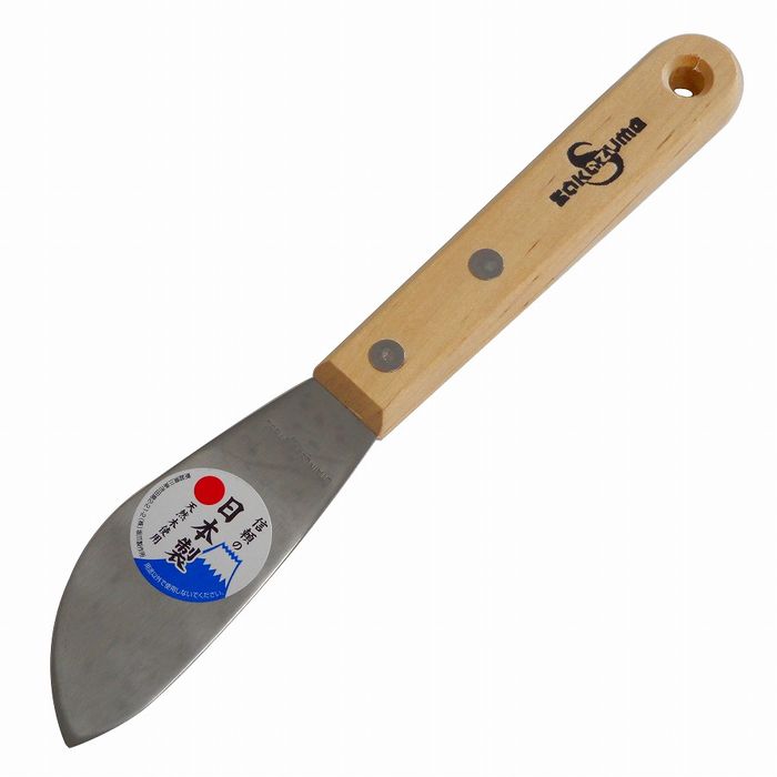 【商品詳細】シーリング用ヘラ刃のサイズ:巾36mm×長さ95mm×板厚1mm注意:先端が鋭利になっています。取扱いに十分注意して下さい。先端部:ステンレス鋼、柄部:木日本製【送料について】北海道、沖縄、離島は送料を頂きます。