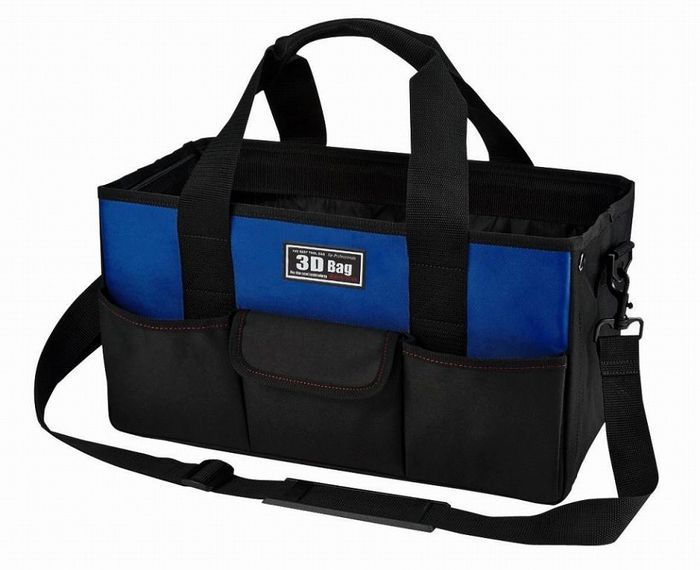 【商品詳細】超立体で収納性抜群（丈夫な4面補強入り）収納に便利な内、外ポケット10個外側には長物等が収納できる大型ポケットホック付衝撃を抑える底板クッション入り移動等に便利なショルダー付出し入れしやすいフルオープン製品寸法（mm）：435×...