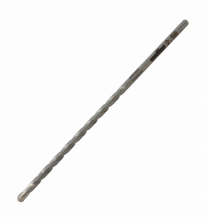 【商品詳細】コンクリート用（ブロック・モルタル・大理石）刃先径：2．5mm有効長：50mm全長：85mmBNタイプ・ストレートシャンク振動用ドリル用スリップ止付注意：使用する電気ドリルは、ドリルビットの指定のものを使用してください。ドリルビ...