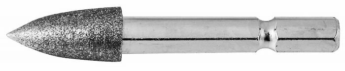 【商品詳細】電気ドリル・インパクトドリルドライバー等に取り付けてご使用下さい。意匠登録第1002836・意匠登録第1013135・意匠登録1002838用途：ガラス・焼入材・鉄鋼を削る、磨く、研ぐ全長：60mm重量：18g六角軸：6．35m...