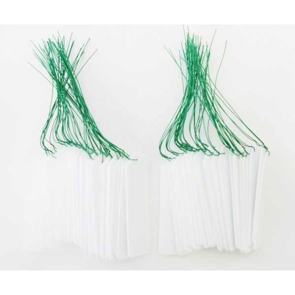 【商品詳細】植物の管理、観察に。鉛筆・ボールペン・マジックでも書けます。白色で文字がはっきり見えます。用途：植物の管理、観察仕様1：吊り式タイプ仕様2：白色で文字がはっきりビニール線長さ：約100mm材質生産国日本【送料について】北海道、沖...