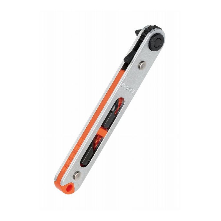 【商品特長】【製品サイズ(mm)】・長さ103・幅22・高さ20【生産国】台湾【仕様】用途：狭い部分のネジ締めの際に付属ビット：+1、+2、-6形状：ストレートヘッド厚：18mm仕様：ラチェット式ヘッド部厚さ18mmの薄型ラチェットです。狭...