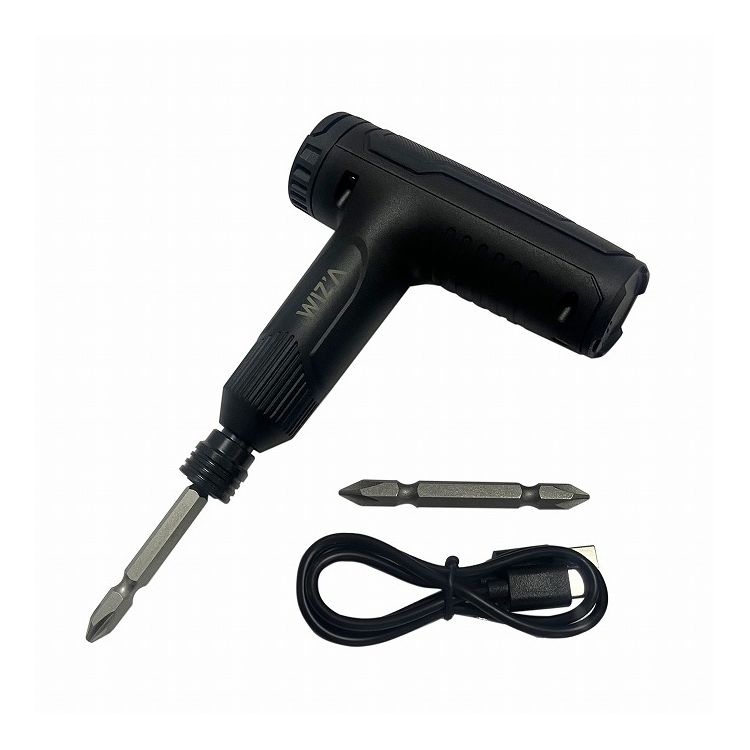 【商品説明】ネジを効率よく締めたり、緩めたりする際にご利用いただくUSB充電式電動ドライバーです。電動のほか、手動でも利用できるので、万が一バッテリー切れが起きても作業の継続が可能です。2000mAhと大容量のバッテリー容量なので、作業可能...