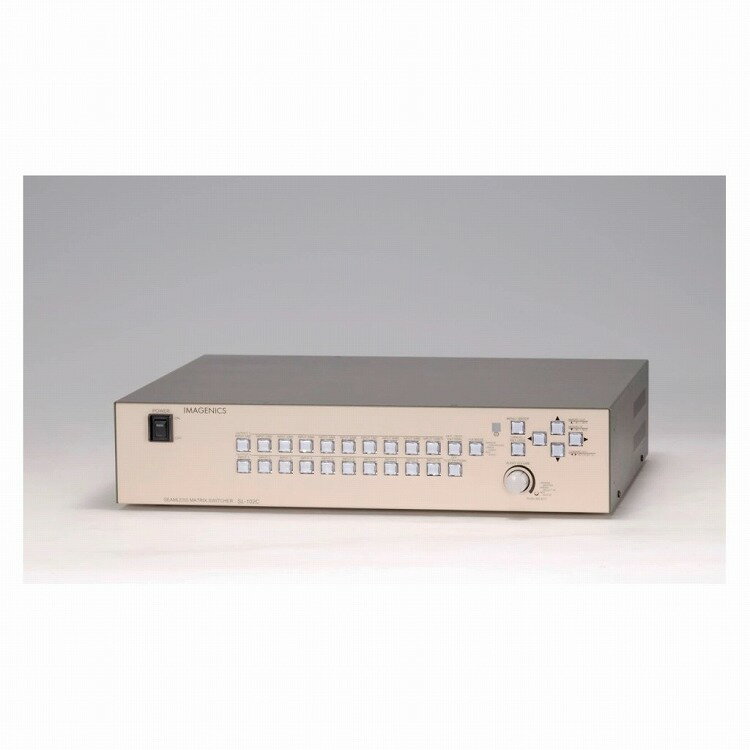 SL-102Cは、映像・音声10入力2出力のマルチシグナル対応シームレスマトリックススイッチャーです。商品説明SL-102Cは、映像・音声10入力2出力のマルチシグナル対応シームレスマトリックススイッチャーです。映像入力はHDMI、DVI、...