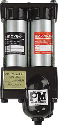 【メーカー型番】M-110A-5【JANコード】4580114133970【ブランド】前田シェル 【特徴】●水滴・凍結がゼロです。●油滴は99%除去できます。●オートドレン内蔵です。●圧縮空気の使用が可能です。●5μm以上の粒子除去率100...