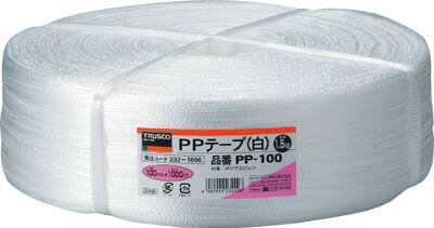 【メーカー型番】PP-100【JANコード】4989999234008【ブランド】TRUSCO 　【特徴】●幅広く使える手結束ひもです。【用途】●一般包装用。【仕様】●色:白●標準幅(mm):100●長さ(m):1000●質量(kg):1....