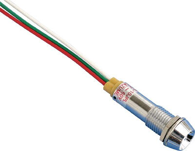 【商品詳細】●抵抗器内蔵の超高輝度LED表示灯です。●赤・緑の2色発光となります。●200mmのリード線付です。●使用電圧範囲がDC5〜60VのDC専用フリー電源仕様です。●通電表示や警告表示などに。●定格電圧(V):DC5〜60●内蔵LE...