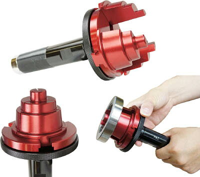 【商品詳細】●ベアリングやオイルシールの圧力に使用する専用工具です。●ユニバーサルにサイズが広がるため、適応範囲が広いです。●全長(mm):210●適応サイズ(mm):1段目φ18〜53　2段目φ41〜76　3段目φ54〜90●スチール、ア...